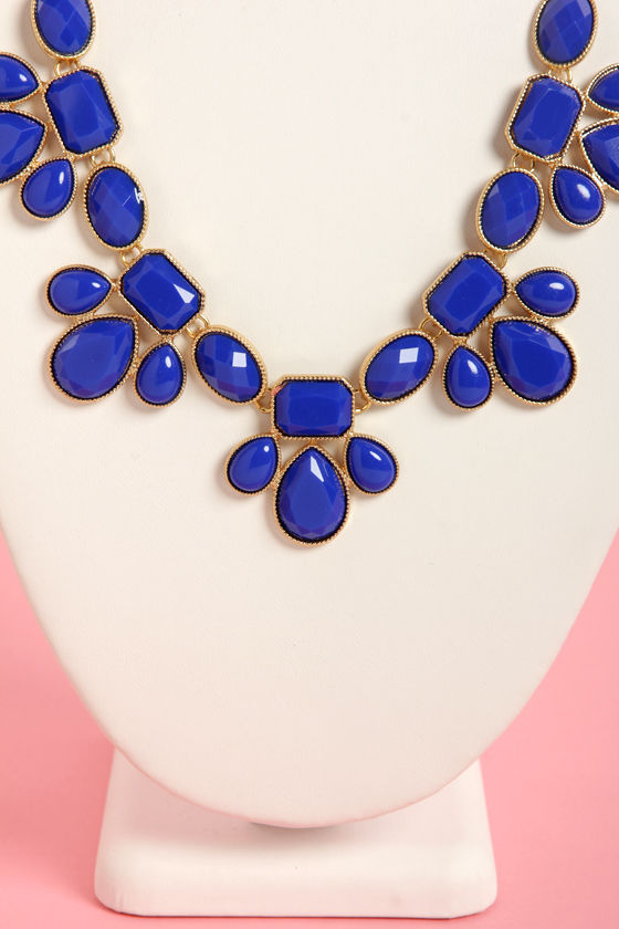 Gorgeous Blue Necklace - Statement Necklace - $16.00 - Lulus