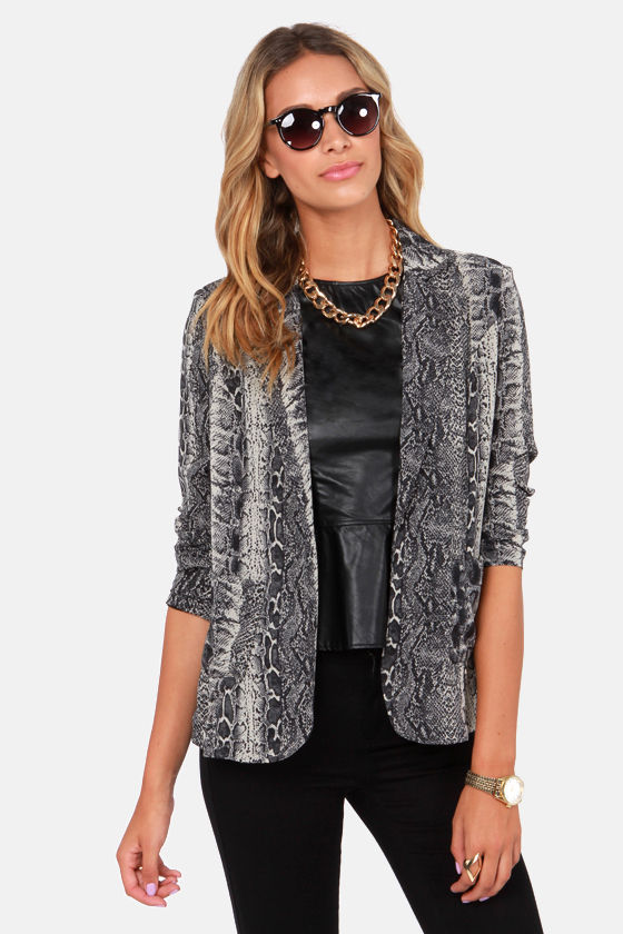 Costa Blanca Blazer - Snake Print Blazer - $63.00 - Lulus