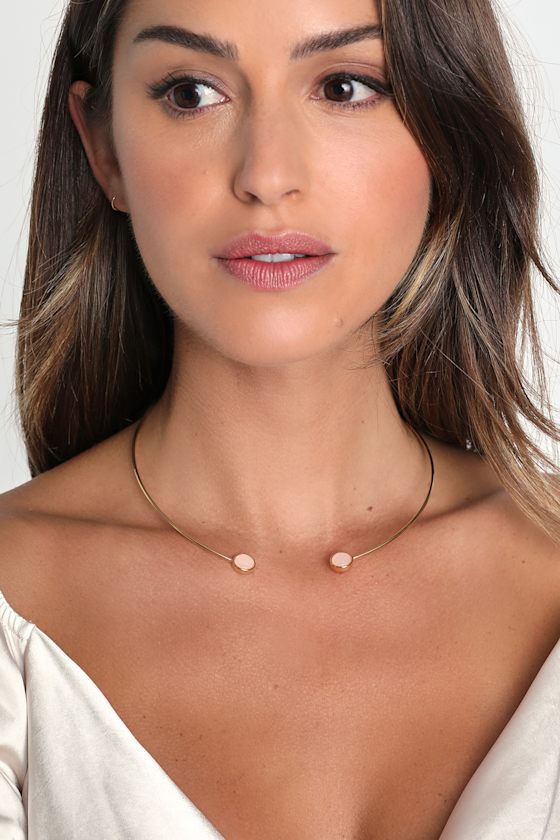 Gold Collar Necklace - Open-Front Necklace - Flexible Necklace - Lulus