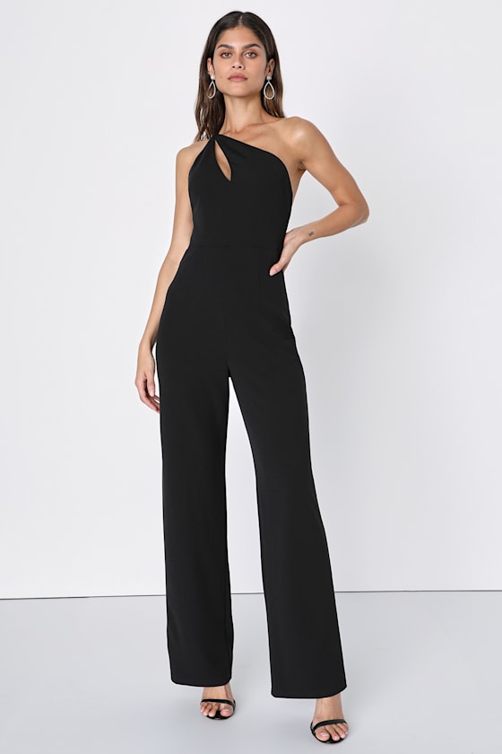 Sexy Black Jumpsuit - One-Shoulder Jumpsuit - Cutout Jumpsuit - Lulus