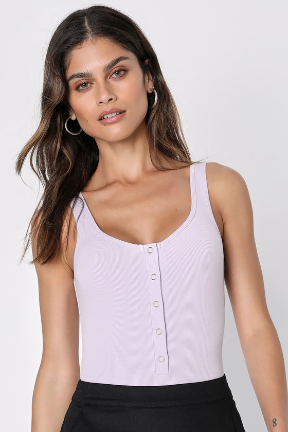Lavender Ribbed Bodysuit Lavender Top Henley Bodysuit Lulus