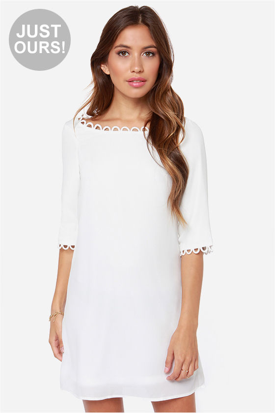 Cute Ivory Dress - Shift Dress - White Dress - $42.00 - Lulus