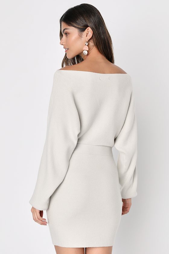 Ivory Sweater Dress - Dolman Sleeve Dress - Mini Sweater Dress - Lulus