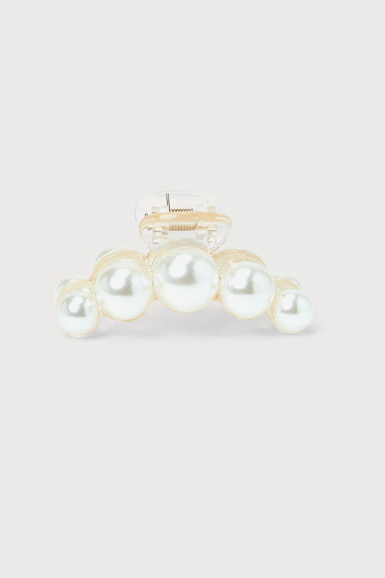 Ivory Pearl Hair Clip - Pearl Claw Clip - Bridal Claw Clip - Lulus