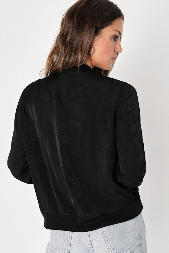 Chic Black Bomber Jacket - Lightweight Bomber - Jacket - Lulus
