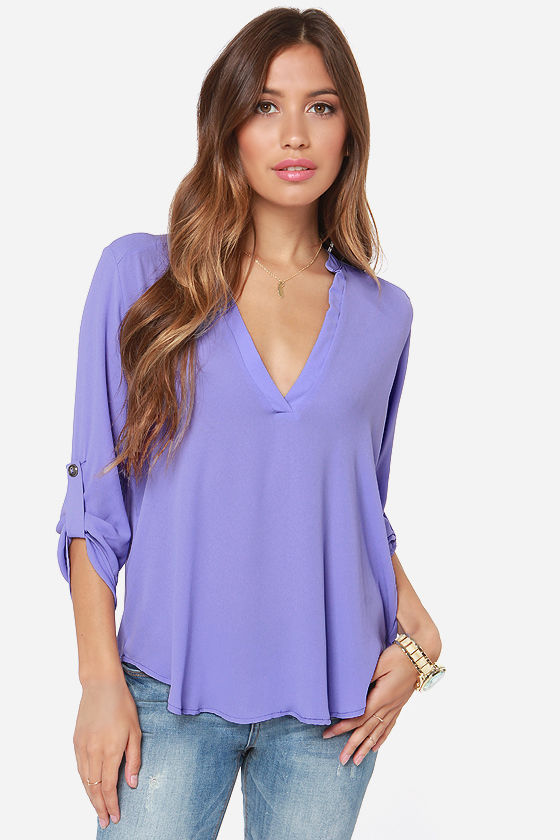 Cute Lavender Top - Purple Top - V Neck Top - $37.00 - Lulus