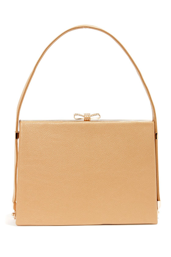 Cute Beige Handbag - Structured Handbag - Bow Handbag - $41.00 - Lulus