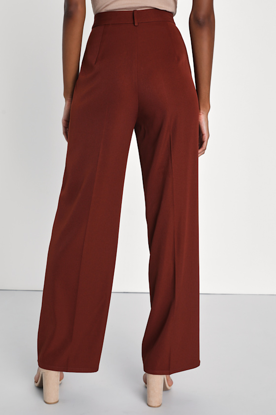Rust Brown Pants - Trouser Pants - Wide-Leg Pants - Lulus
