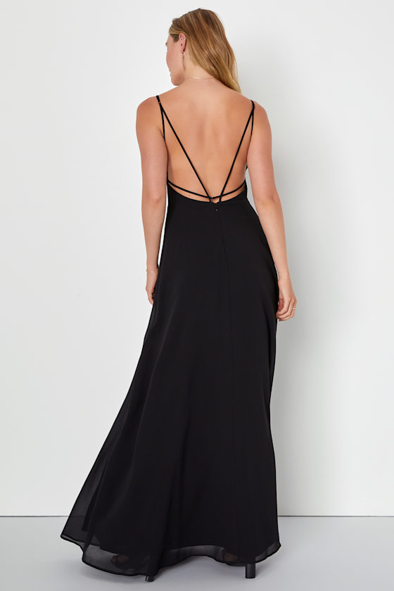 Black Maxi Dress - Backless Maxi Dress - Black Strappy Maxi Dress - Lulus