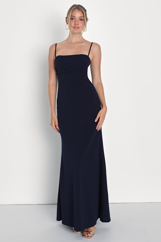 Navy Blue Maxi Dress - Bustier Maxi Dress - Blue Mermaid Maxi - Lulus
