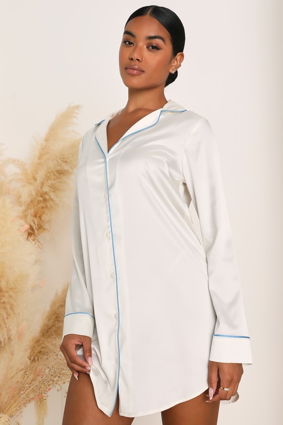 Bridal Lingerie - Satin Nightie - Nightgown - Button-Up Nightie - Lulus
