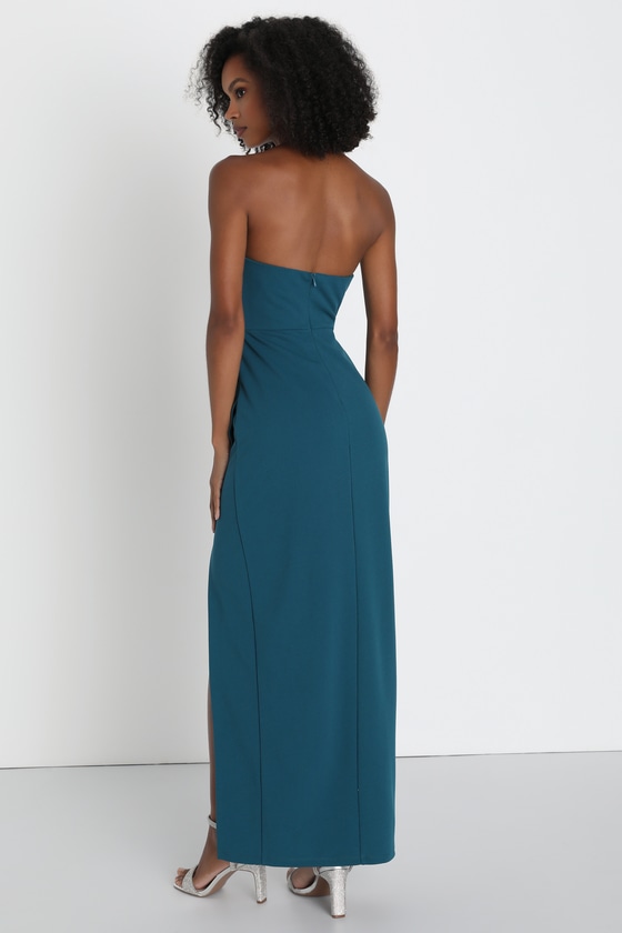 Sexy Teal Maxi Dress - Strapless Maxi Dress - Mermaid Dress - Lulus