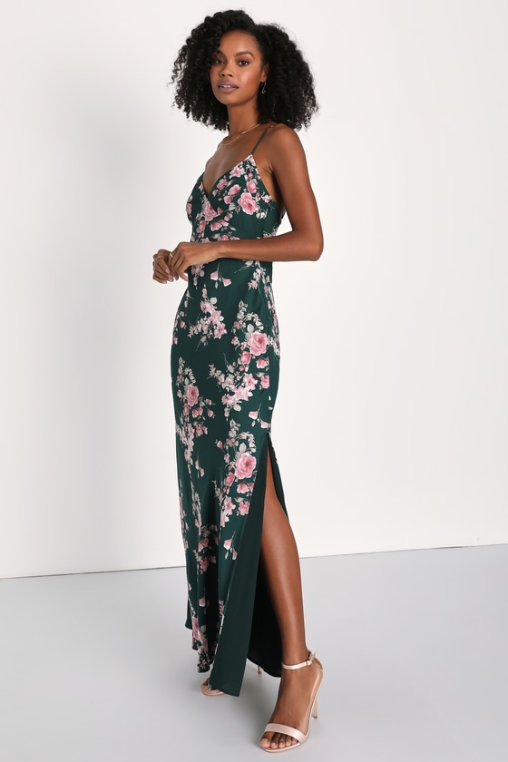 Green Floral Slip Dress - Green Maxi Dress - Floral Maxi Dress - Lulus