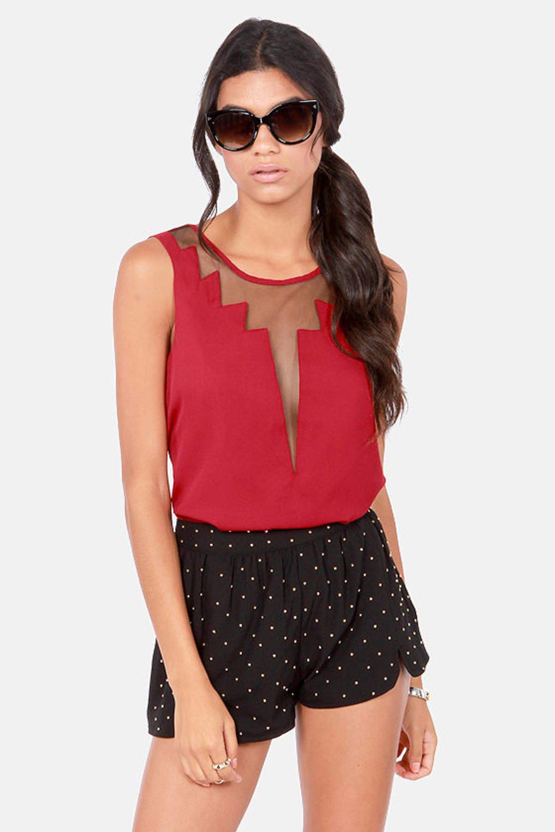 Sexy Wine Red Top - Sleeveless Top - Cutout Top - $32.00 - Lulus