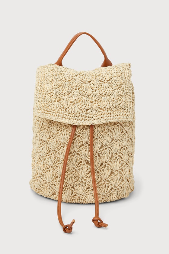 Natural Crochet Straw Backpack - Woven Backpack - Boho Backpack - Lulus
