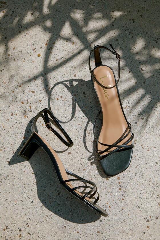 Chic Black Sandals - Ankle Strap Sandals - Strappy High Heels - Lulus