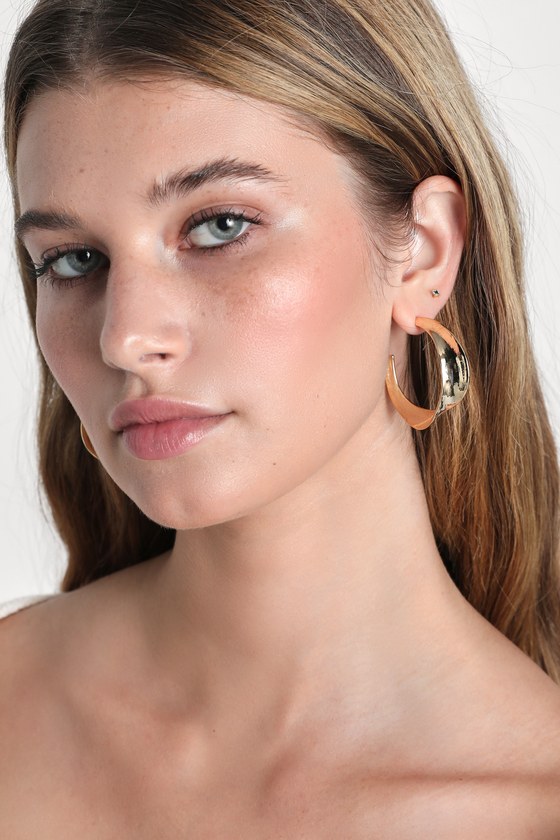 Gold Oversized Earrings - Twisted Hoop Earrings - Oversized Hoops - Lulus