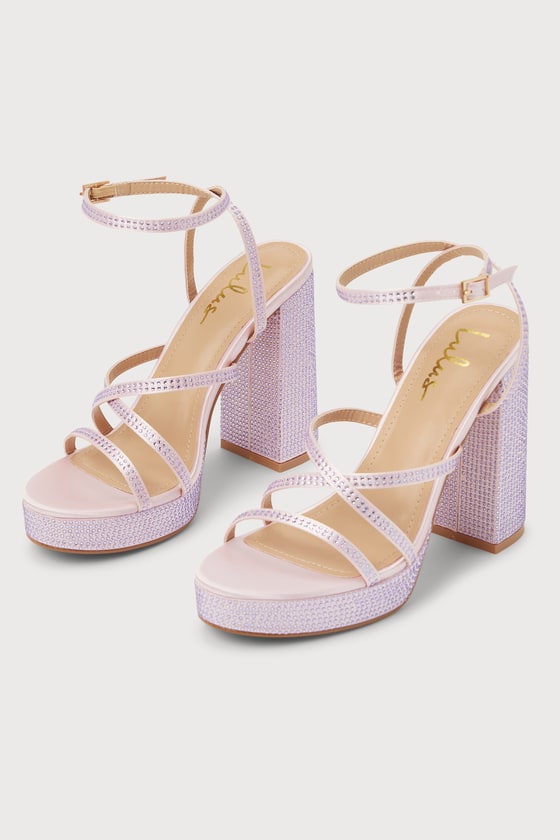 Pink Platform Heels - Rhinestone Platform Heels - Pink High Heels - Lulus