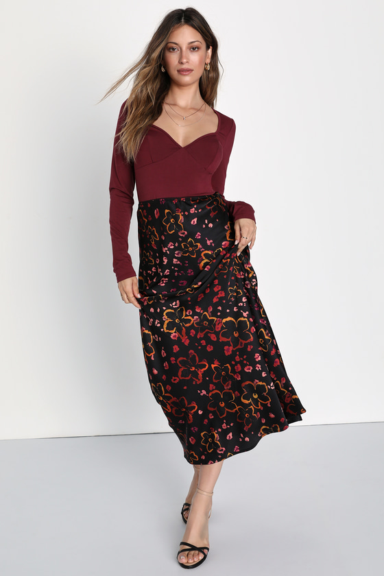 Wine Red Top - Bustier Long Sleeve Top - Long Sleeve Top - Lulus