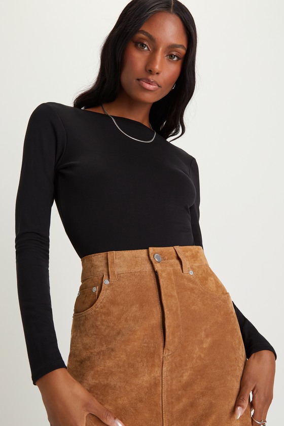 Black Backless Bodysuit - Long Sleeve Bodysuit - Black Top - Lulus