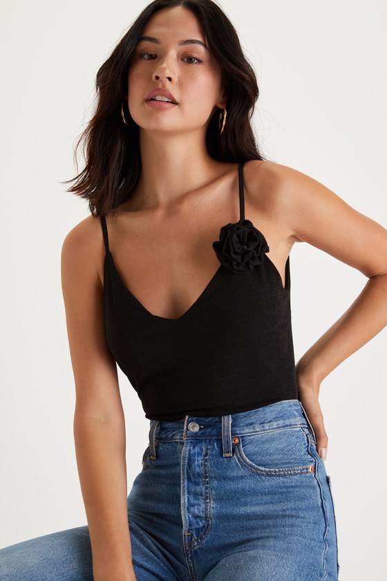 Black Bodysuit - Ruffled Backless Bodysuit - Sleeveless Bodysuit - Lulus