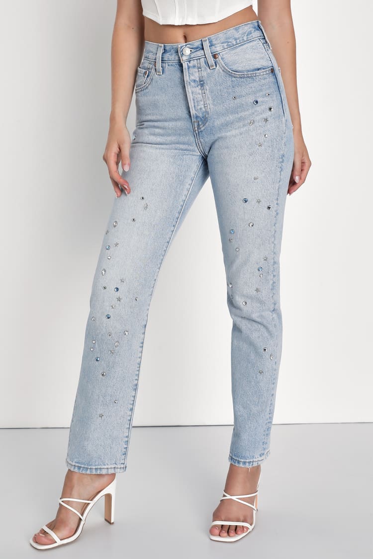 Rhinestone Studded Jeans