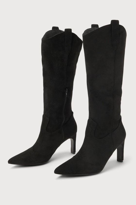 Black Tall Boots - Knee-High Boots - Blade Heel Boots - Lulus