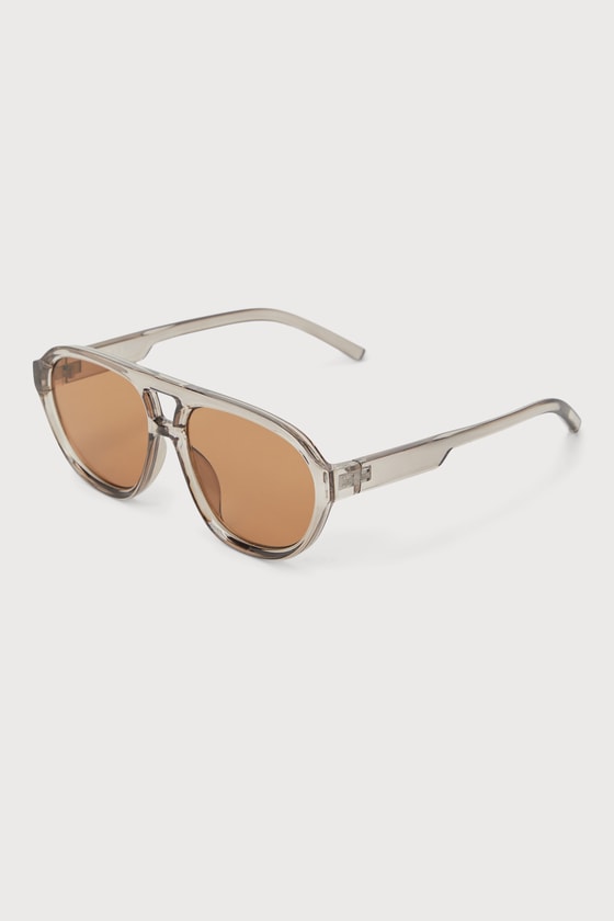 Clear Grey Sunglasses - Aviator Sunglasses - Cool Aviators - Lulus