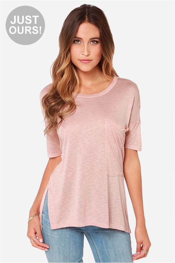 Blush Tee - Oversized Tee - Slub Knit Tee - $31.00 - Lulus