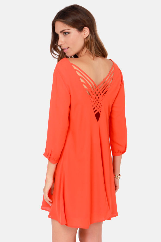 Cute Orange Dress - Shift Dress - $45.00 - Lulus