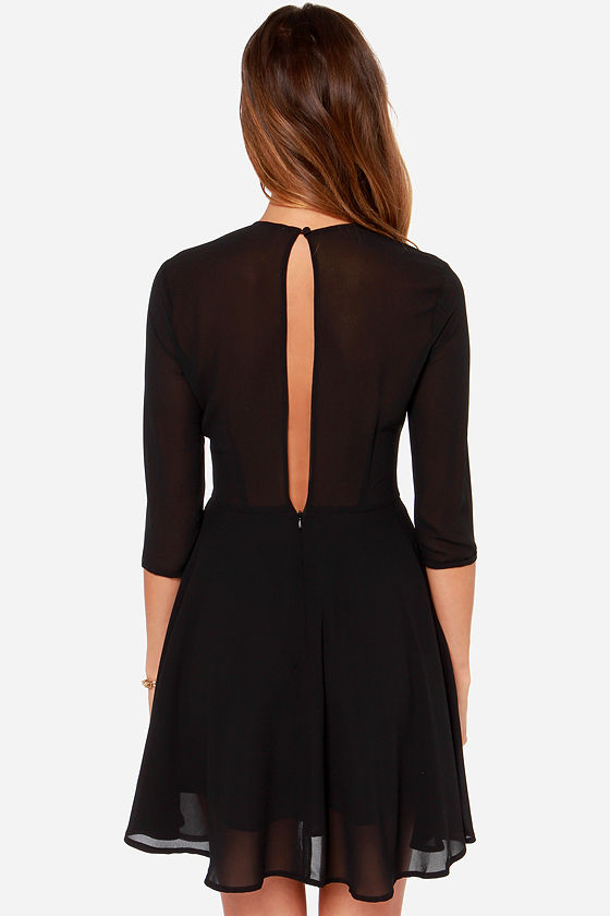 BB Dakota Shaelei Dress - LBD - Black Dress - Sheer Dress - $83.00