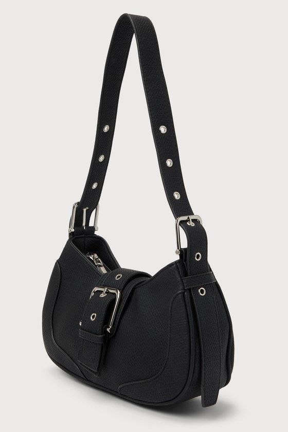 Black Buckle Bag - Shoulder Bag - Buckle Shoulder Bag - Lulus