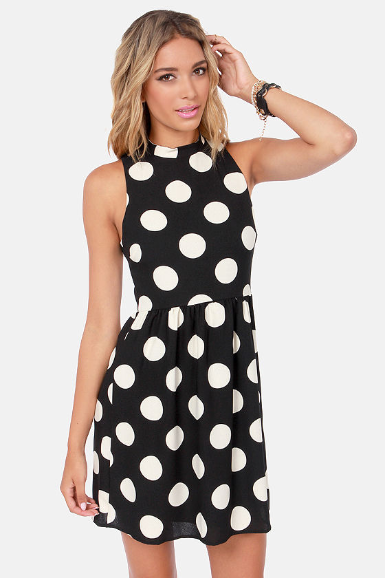 Cute Black Dress - Polka Dot Dress - Sleeveless Dress - $49.00 - Lulus