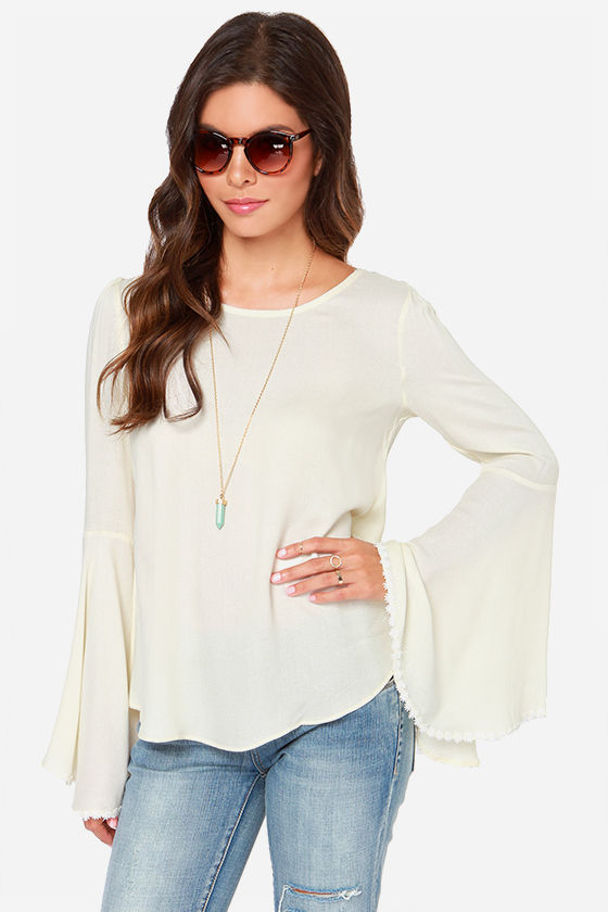 Long Sleeve Top - Cream Top - Bell Sleeve Top - $40.00 - Lulus