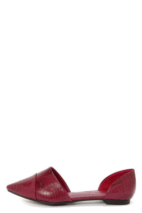 Cute Red Shoes - Alligator Shoes - Pointed Flats - $59.00 - Lulus