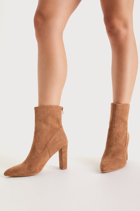 Brown Ankle Boots - Pointed-Toe Boots - Suede Ankle Boots - Lulus