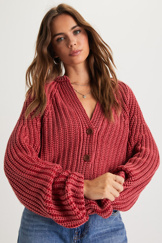 Free People Sweet Nothing - Rose Pink Sweater - Button-Up Cardi - Lulus