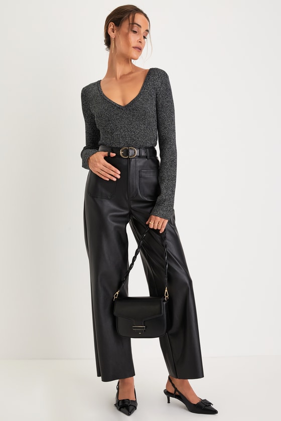 Black & Silver Sweater - Metallic Sweater - Sparkly Sweater - Lulus