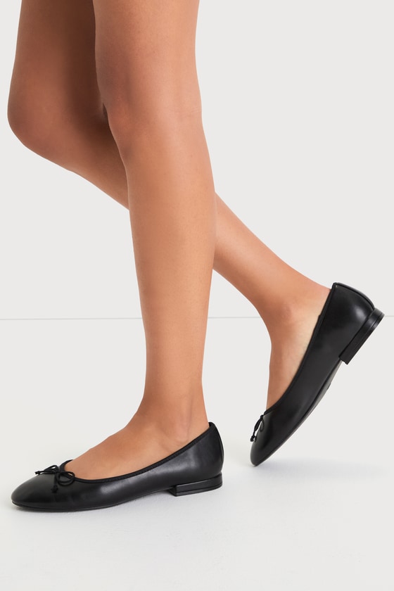 Madden Girl Plie - Black Ballet Flats - Bow Ballet Flats - Lulus