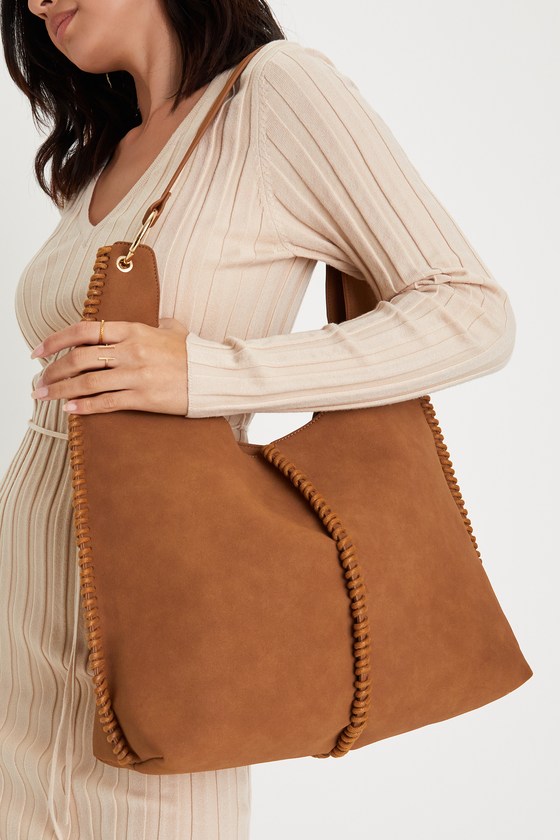 Tan Faux Suede Bag - Tote Bag - Woven Tote Bag - Chic Tote Bag - Lulus