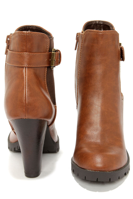 Cute Brown Boots - High Heel Boots - Ankle Boots - $34.00