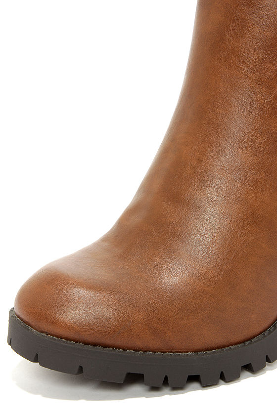 Cute Brown Boots - High Heel Boots - Ankle Boots - $34.00