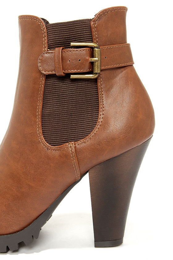 Cute Brown Boots - High Heel Boots - Ankle Boots - $34.00
