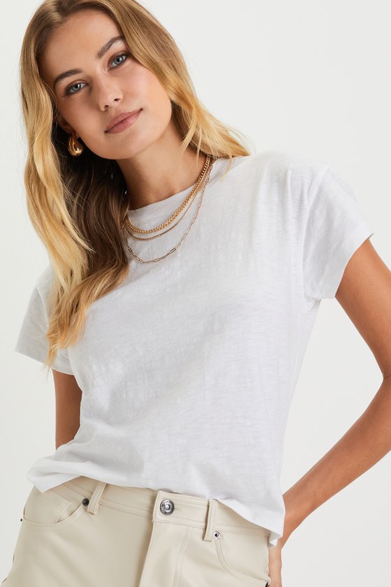 Z Supply Modern Slub Tee - White Crew Neck Tee - Short Sleeve Tee - Lulus