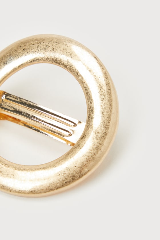 Gold Hair Clip - Gold Circle Hair Clip - Gold Hair Barrette - Lulus