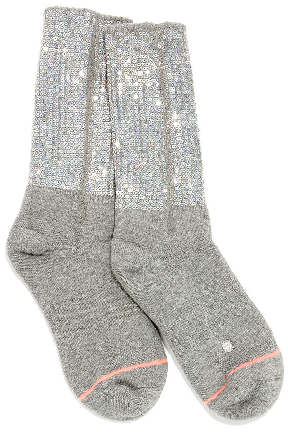 Stance Bglam Socks - Sequin Socks - Grey Socks - $20.00 - Lulus