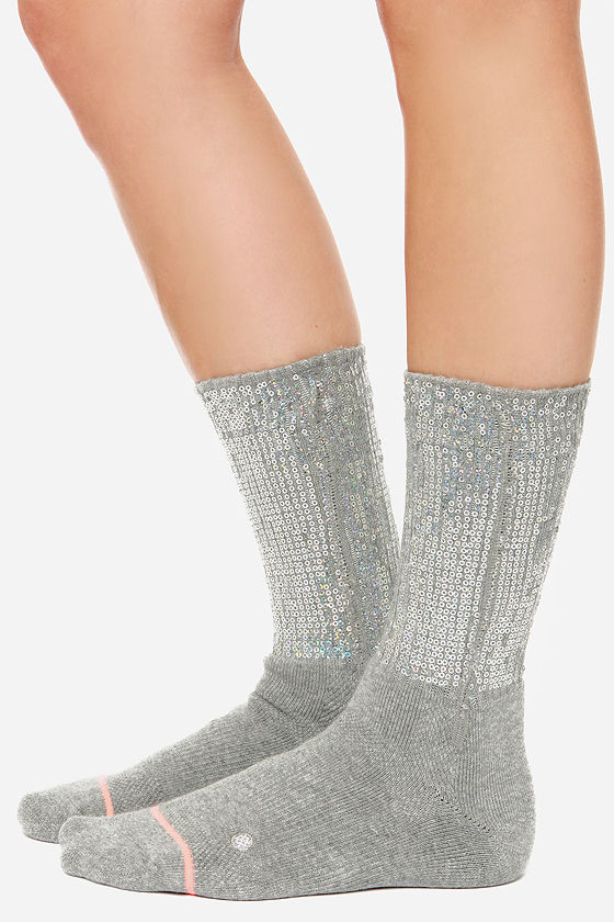 Stance Bglam Socks - Sequin Socks - Grey Socks - $20.00 - Lulus