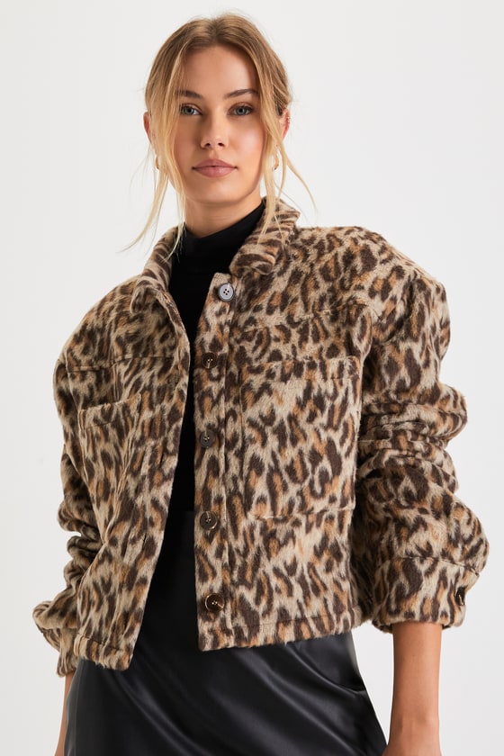 Cute Tan Leopard Print Shacket - Light Jacket - Women's Jacket - Lulus