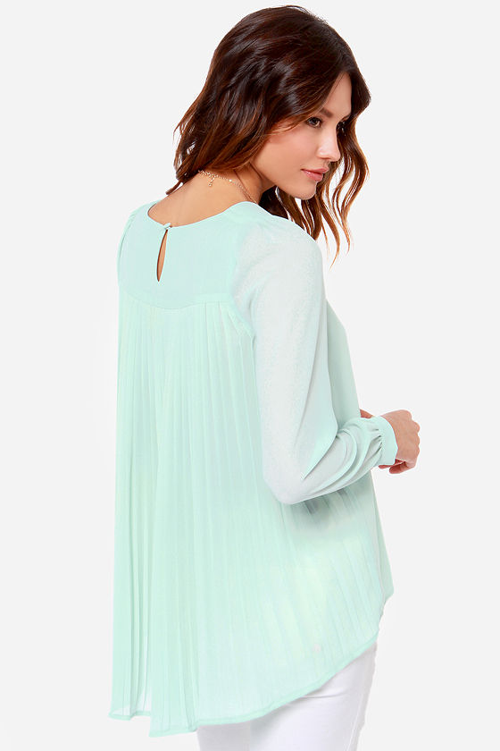 Mint Green Top - Long Sleeve Top - Mint Blouse - $42.00 - Lulus