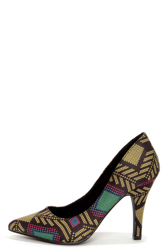 Cute Print Shoes - Satin Pumps - Pointed Pumps - $57.00 - Lulus